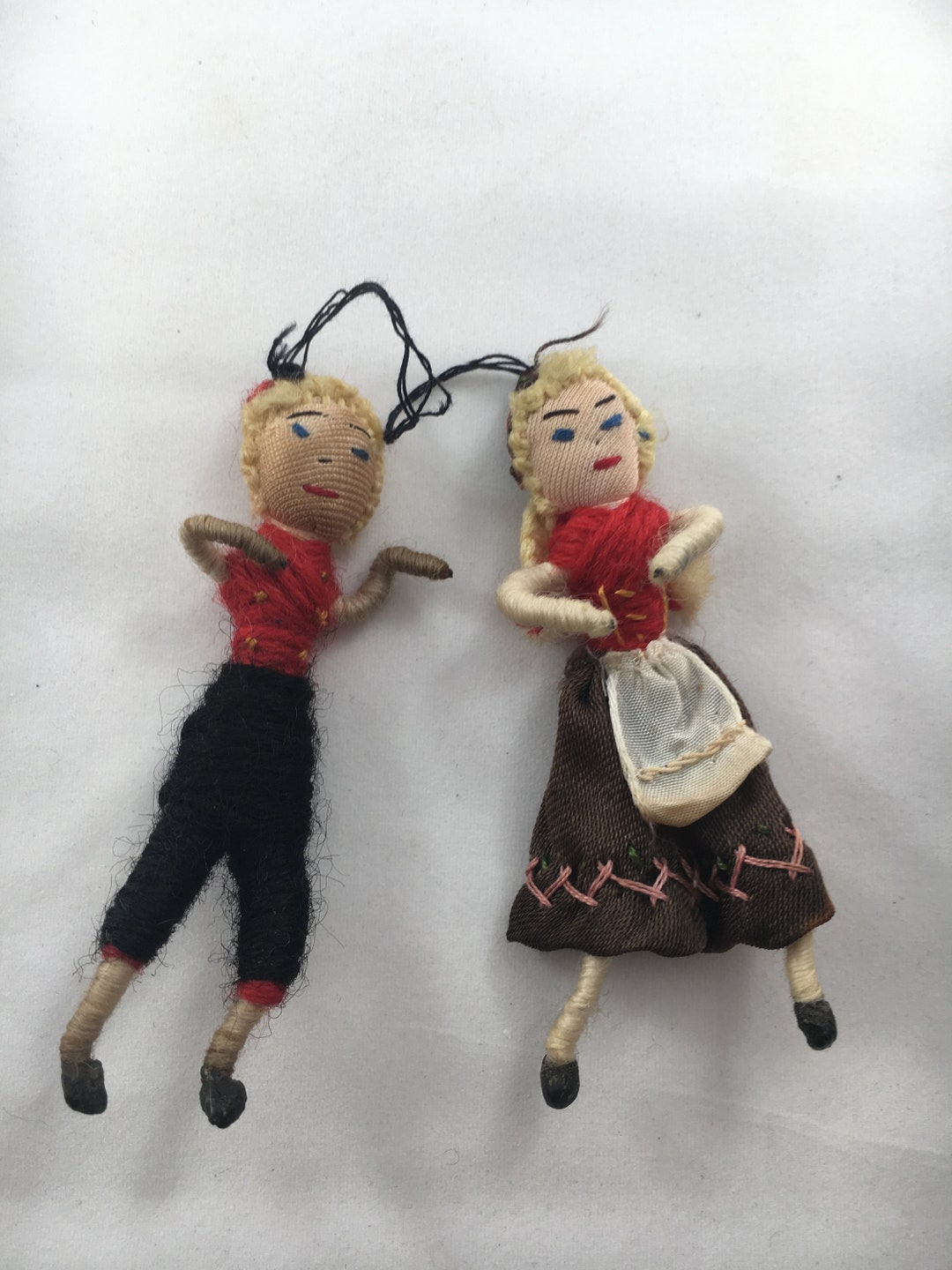 Vintage European Miniature String Dolls Folk Art Dolls - Etsy