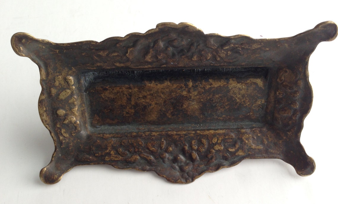 Bronze Art Nouveau Stamp Holder Box | Etsy