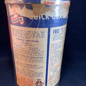 Vintage Quaker Oats Round Cardboard Box 1 Lb. - Etsy