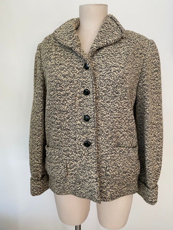 Wool Women's 1950's Short Jacket With Shoulder Pads - Gem