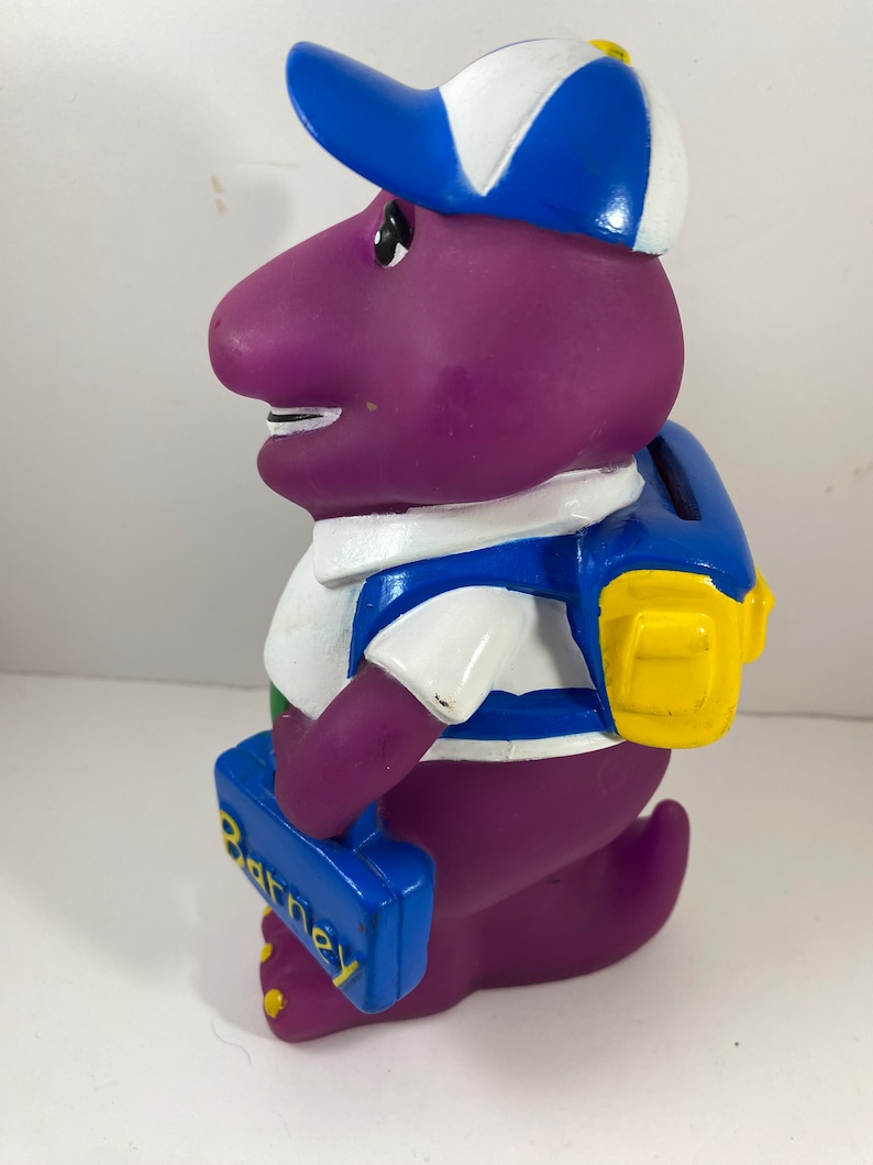 Barney the Purple Dinasaur Goes to School 7'' Plastic Coin Bank - Etsy
