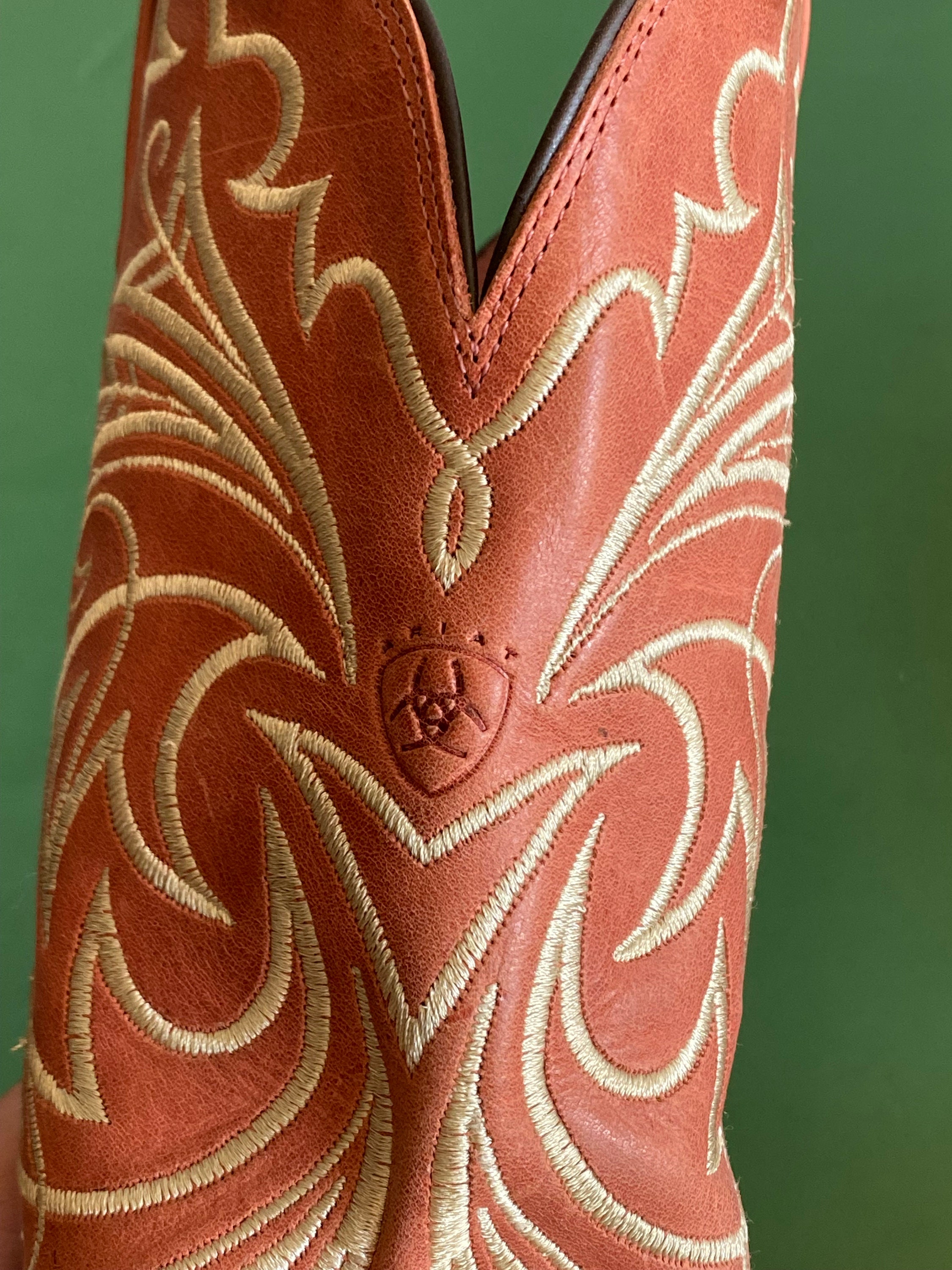 Women's Ariat Pink and Brown Cowboy Boots Like New - Etsy
