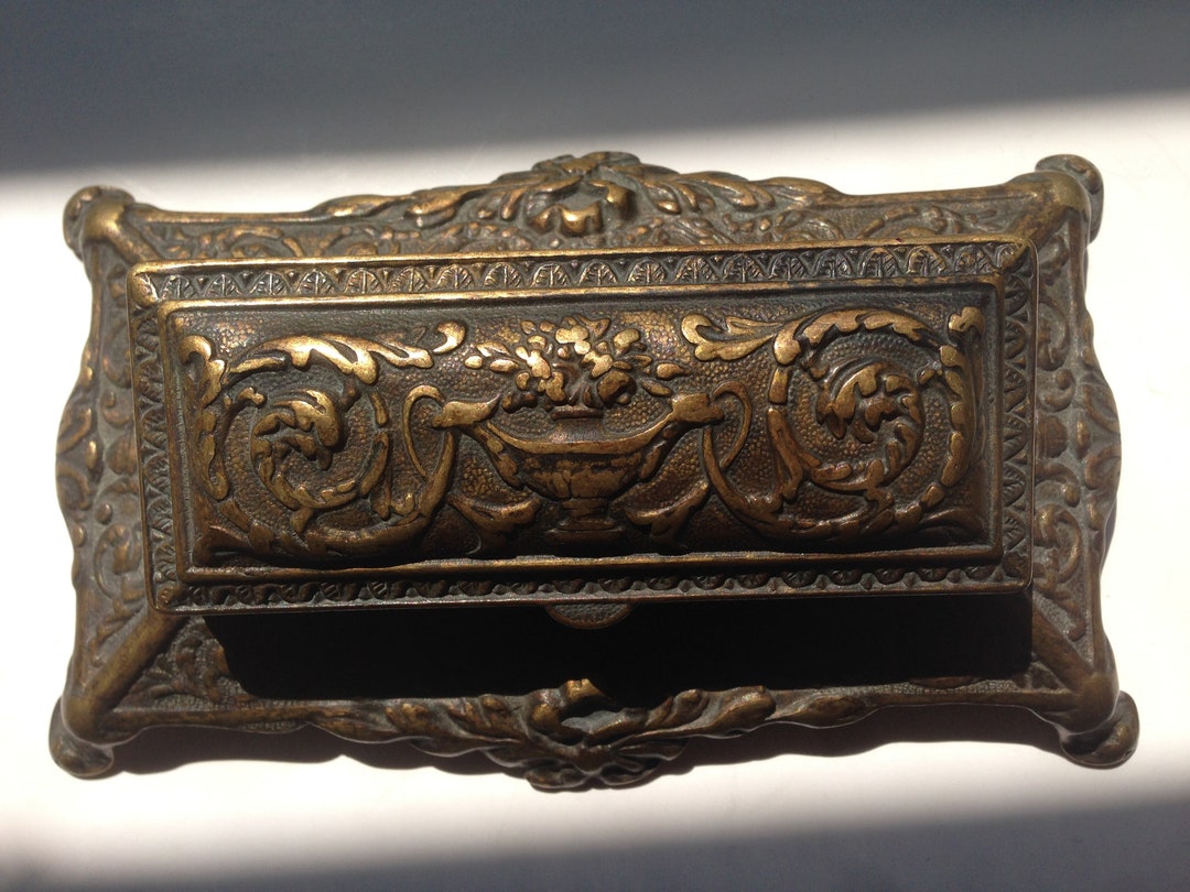 Bronze Art Nouveau Stamp Holder Box - Etsy