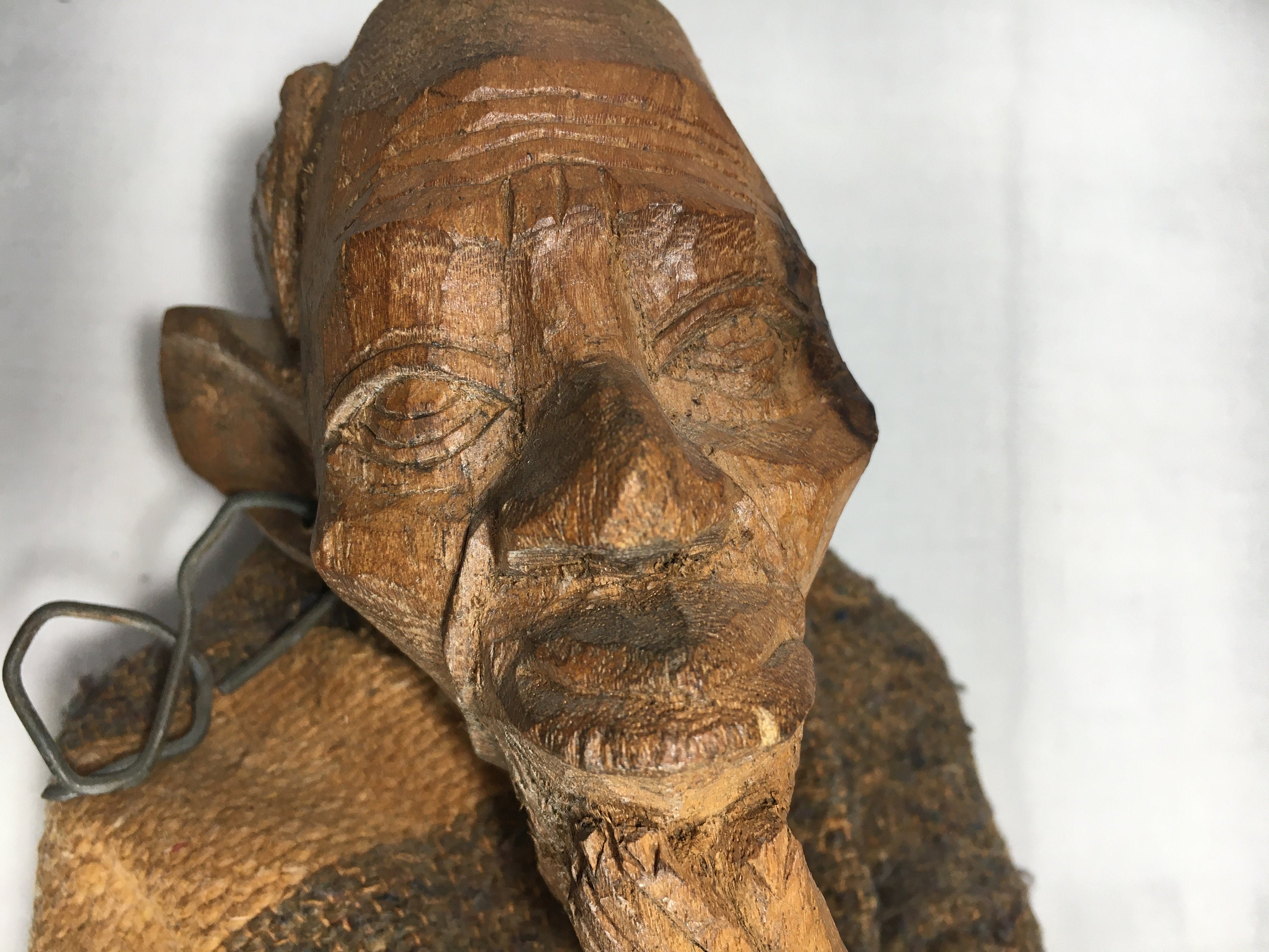 African Thinking Man Wood Carving - Etsy