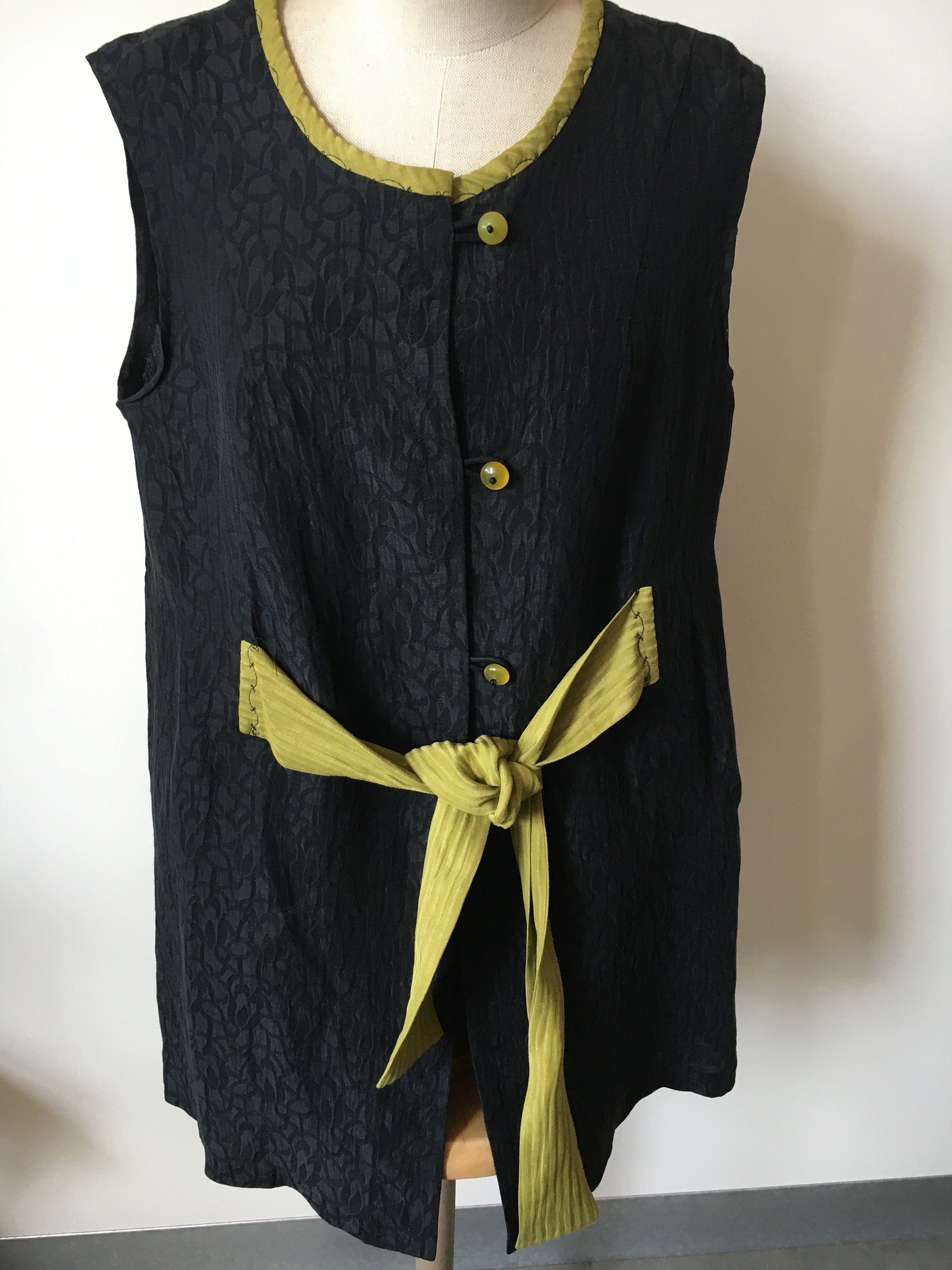 L. O"neil Designs Black and Green Artist Vest - Etsy UK