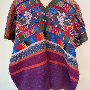 Guatemalan Mayan Huipil Hand Woven Poncho Unisex - Etsy