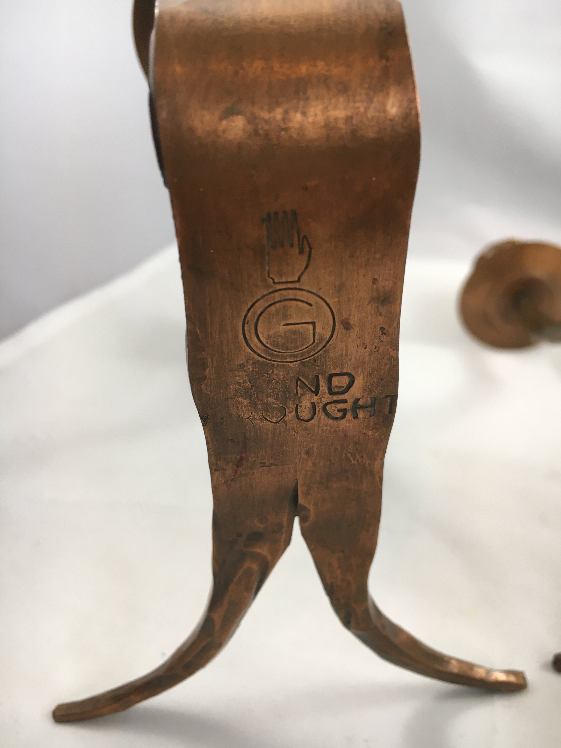 Erhard Glander Hand-wrought Copper Double Candleholders - Etsy