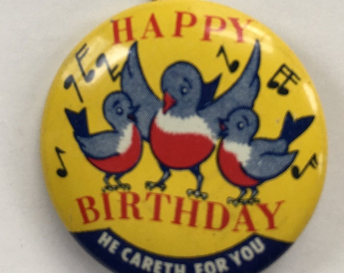 Happy Birthday Bluebird Pin - Etsy