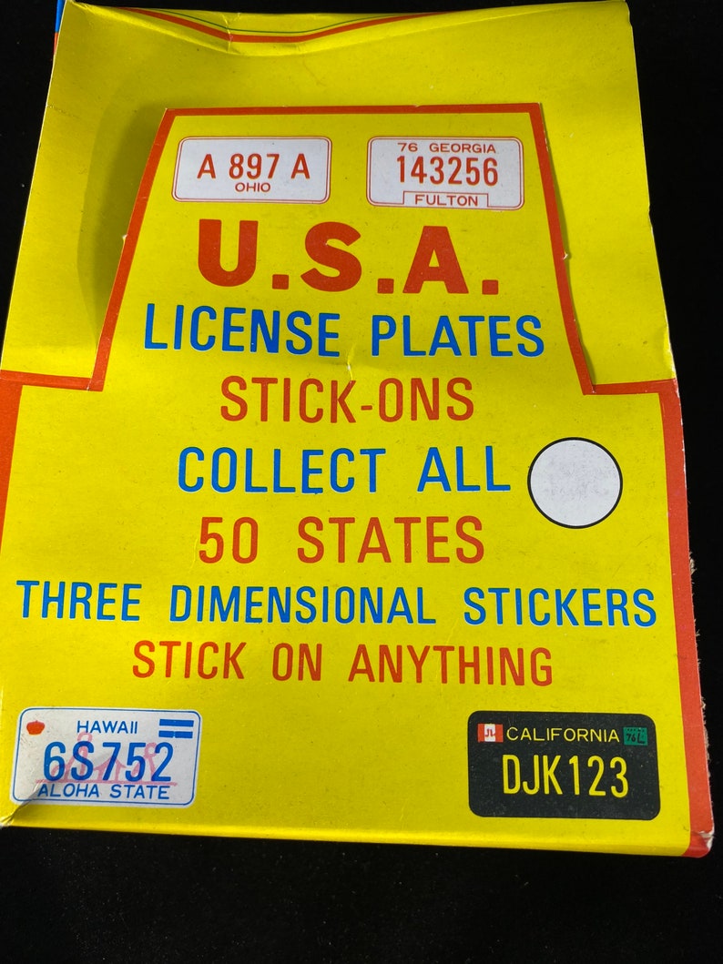 USA License Plates Stick-ons Counter Display Three Dimension - Etsy