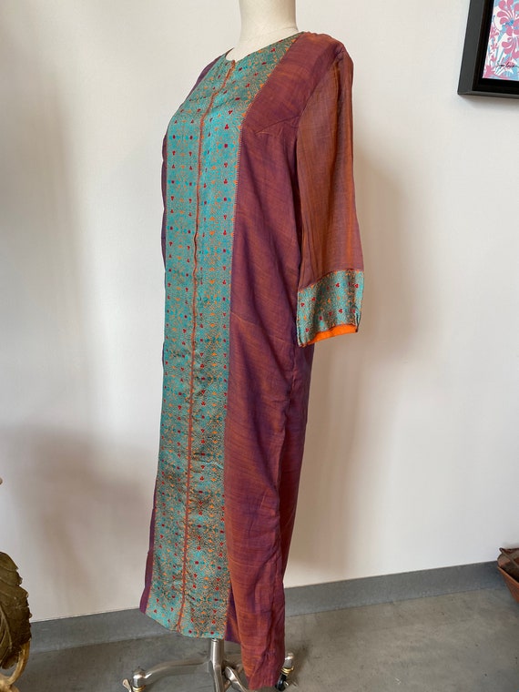 Handwoven Pakistani Kaftan Robe Kurta With Zipper - Gem