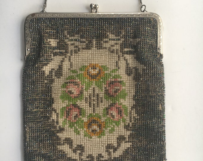 Beaded Victorian Floral Handbag - Etsy