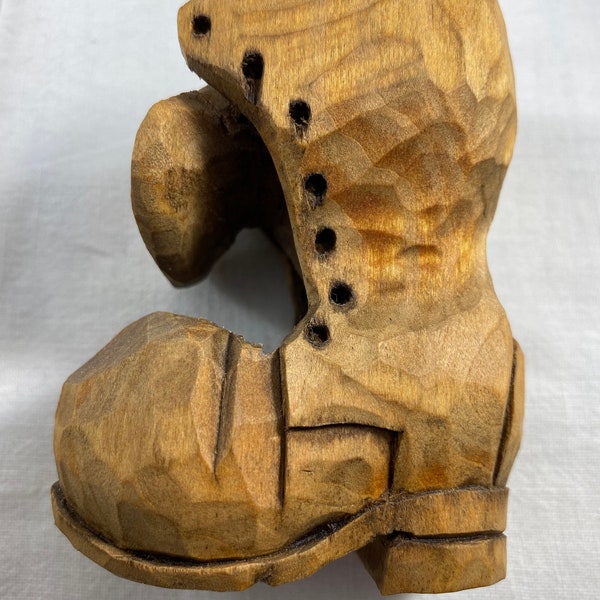 Carved Wood Boot - Etsy