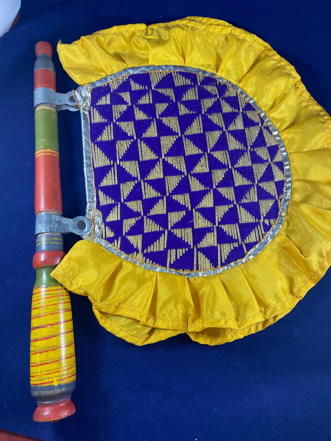 Indian Hand Held Cloth Fan With Painted Handle Pankha - Etsy