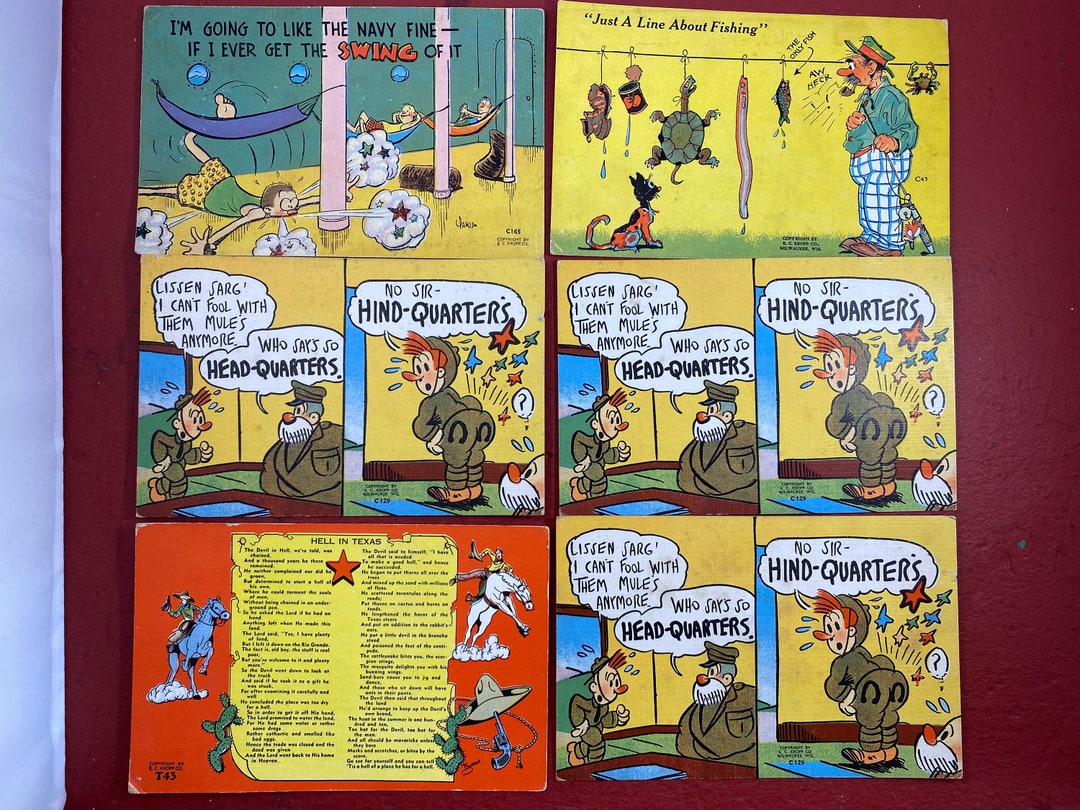 Knoff and John Cross Humorous WWII Postcards Lot of 12 Postcard My ...