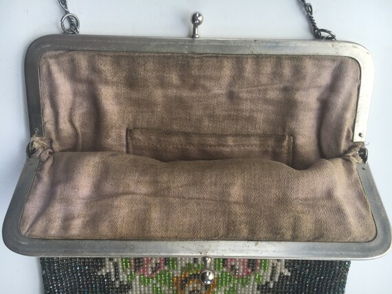 Beaded Victorian Floral Handbag - Gem