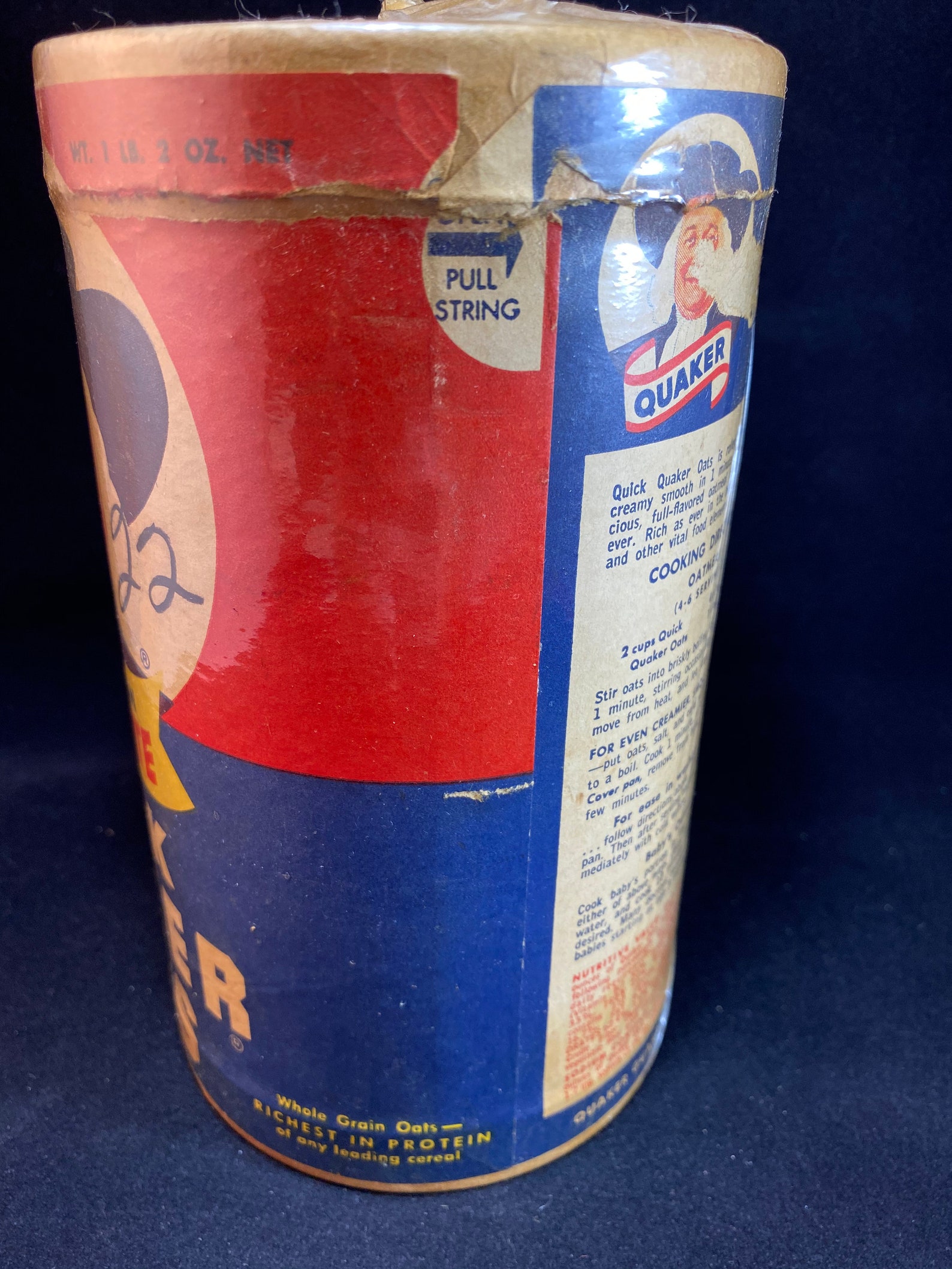 Vintage Quaker Oats Round Cardboard Box 1 Lb. | Etsy