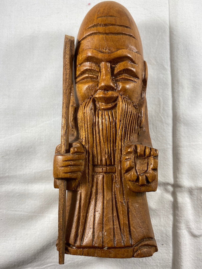 Chinese Shou Immortal Wise Man Wood Carving | Etsy