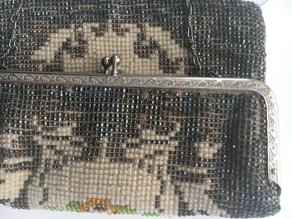 Beaded Victorian Floral Handbag - Gem