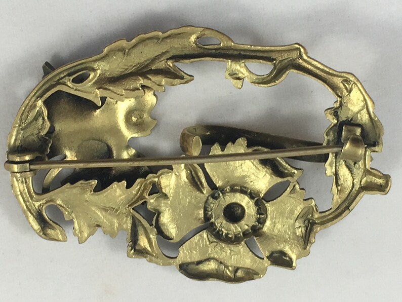 Edwardian Sash Brooch Floral Amethyst Glass - Etsy