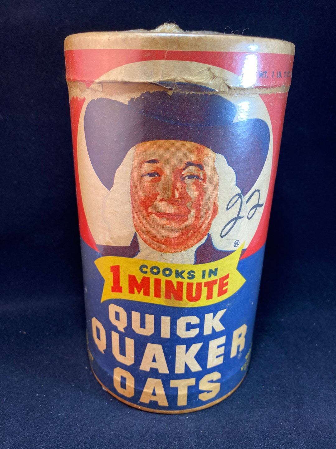 Vintage Quaker Oats Round Cardboard Box 1 Lb. - Etsy
