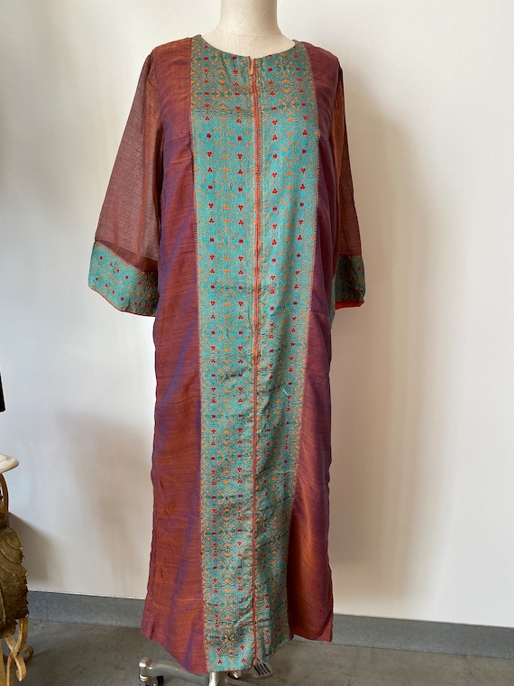 Handwoven Pakistani Kaftan Robe Kurta With Zipper - Gem