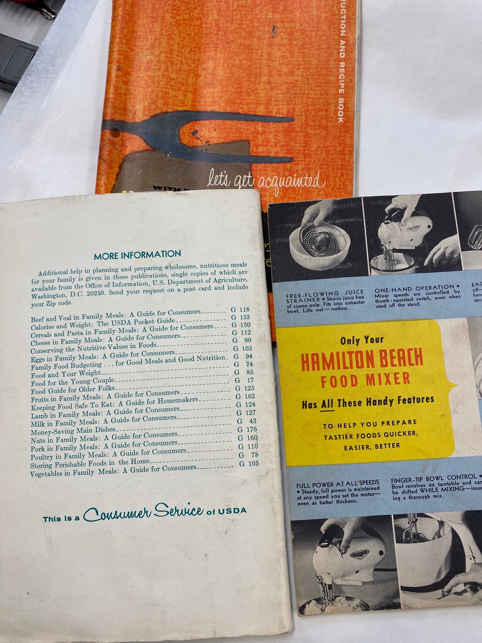 Hotpoint 1950's Electric Range Hamilton Beach Food Mixer Pamphlet ...