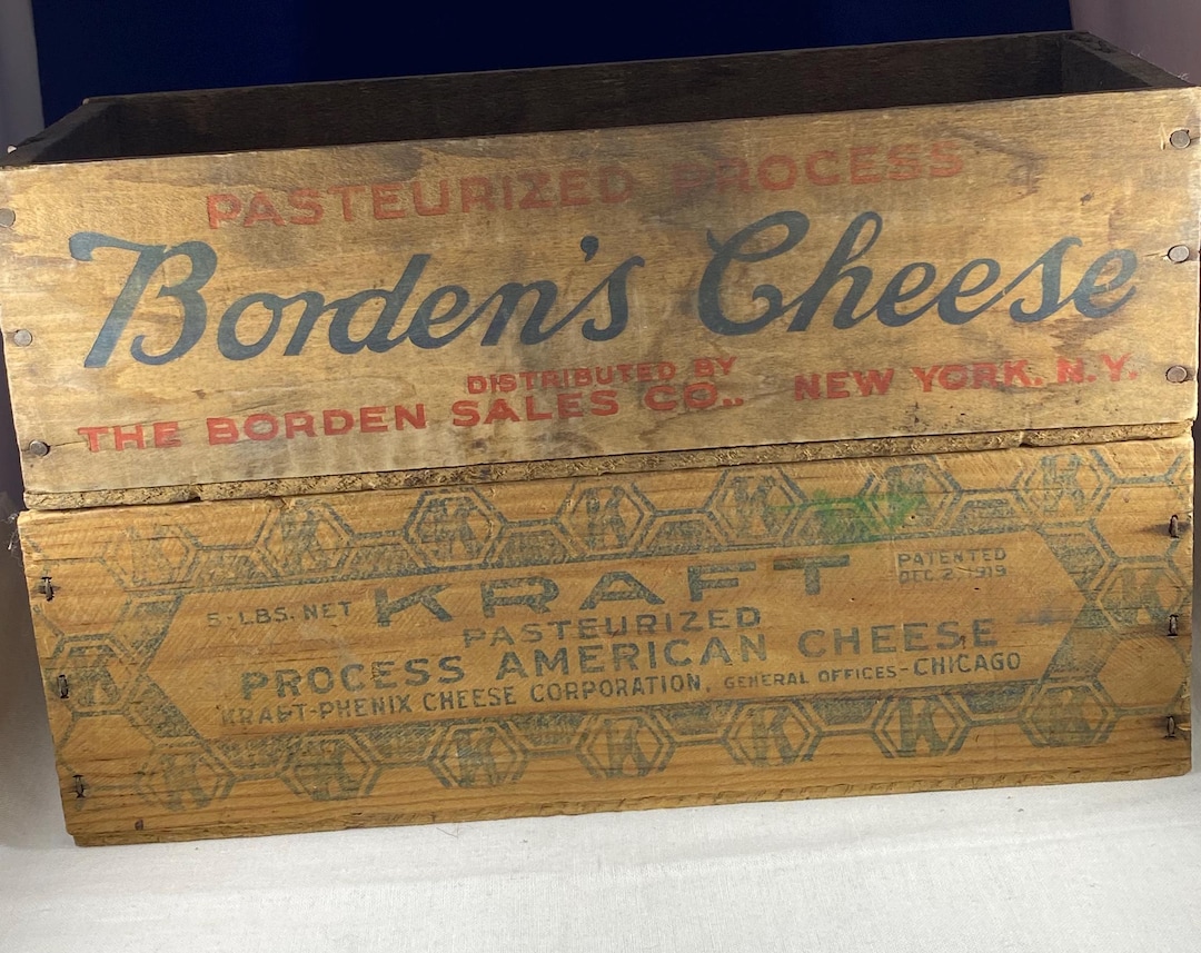 Borden's Cheese Kraft American Cheese Wooden Box - Etsy