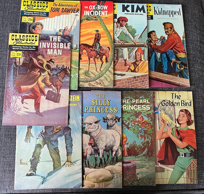 Classic Illustrated Lot of 9 Comics-frankenstein-invisible Man-kim ...