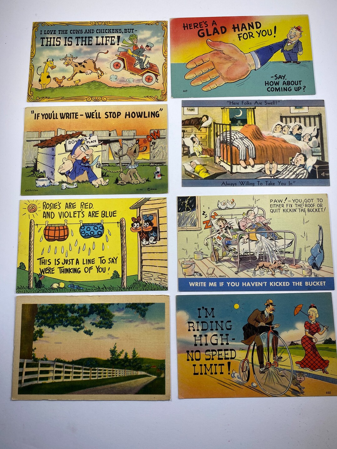 8 Vintage Funny Gag Postcards - Etsy
