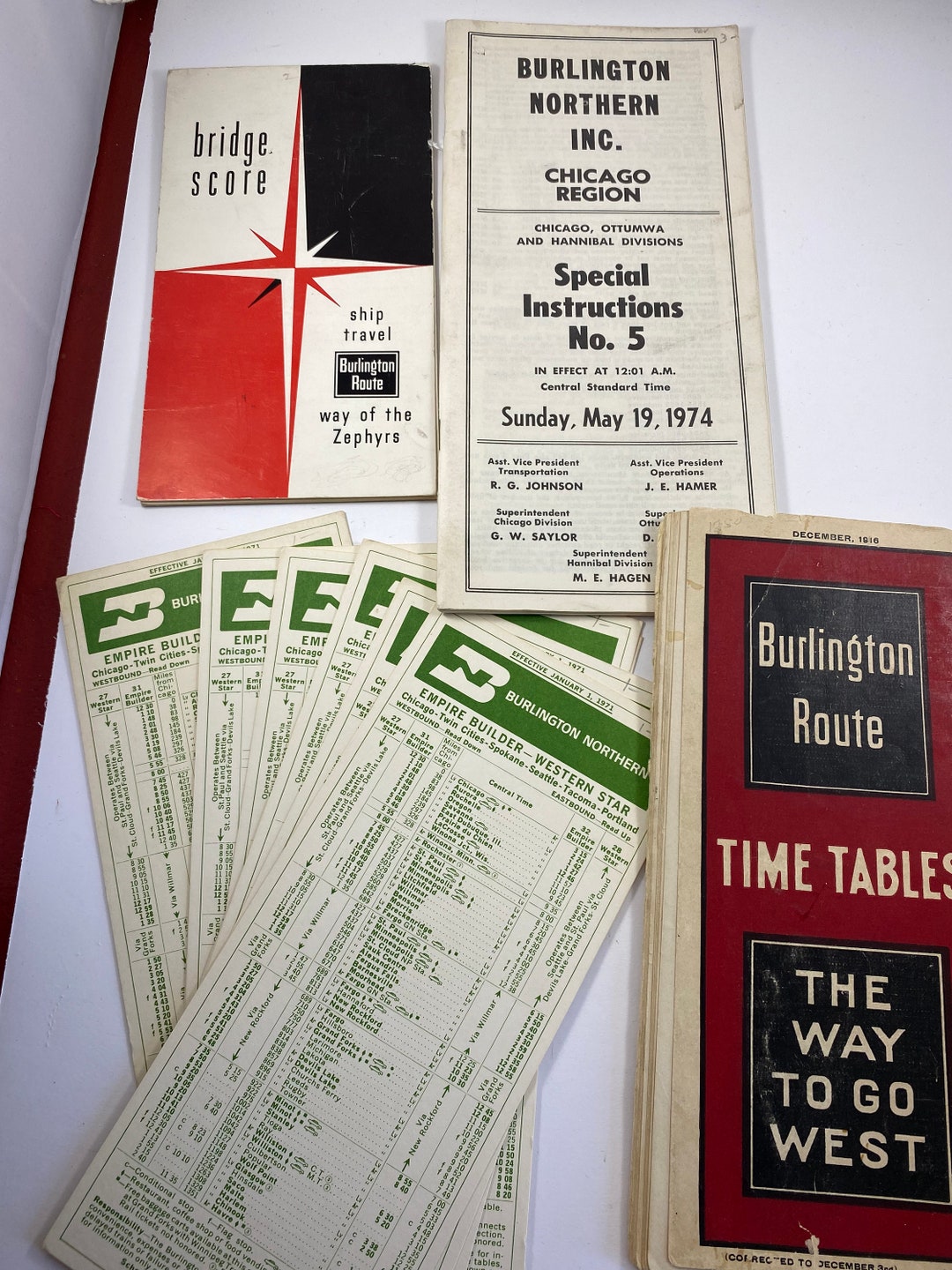 Burlington Northern Timetables Memorabilia Route 1916 Lot - Etsy
