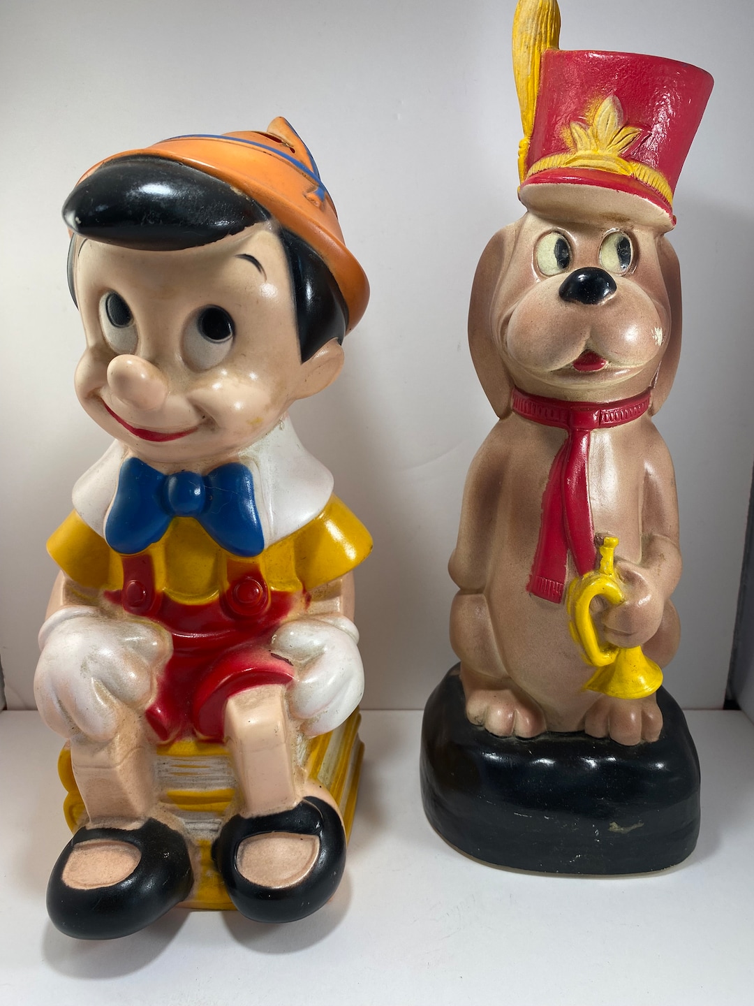 Pinocchio Walt Disney Bank and Bugle Hound Hard Plastic Bank - Etsy