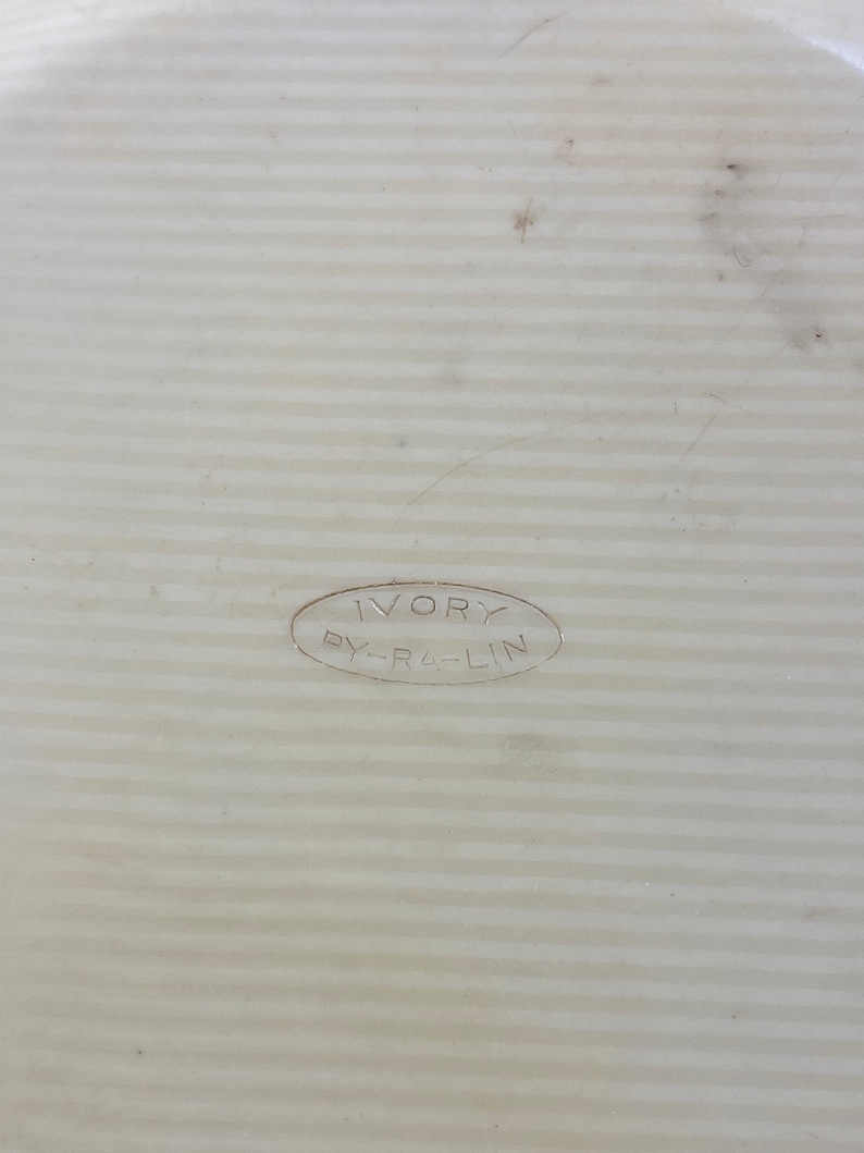 French Ivory Celluloid Pyralin Vanity Tray and Powder Boxes 6 | Etsy