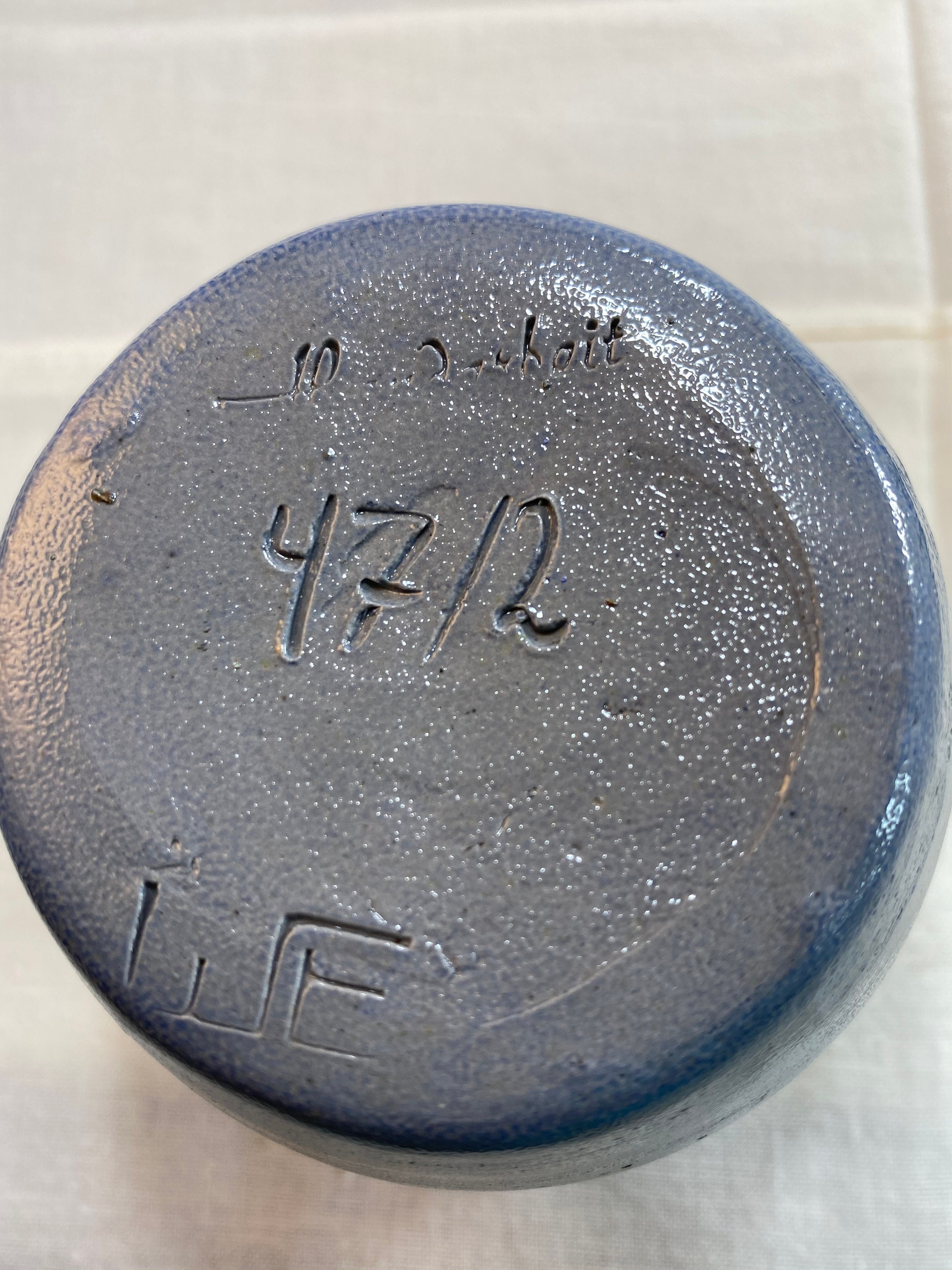 Contemporary Blue Salt Glazed Pottery Vase | Etsy