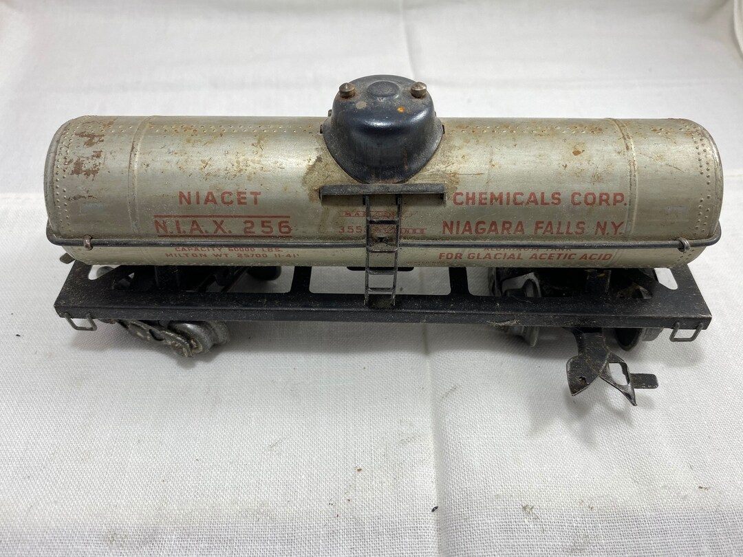 Marx Model Railroad Tanker 3553 Tin Litho Niagara Falls NY Niacet ...