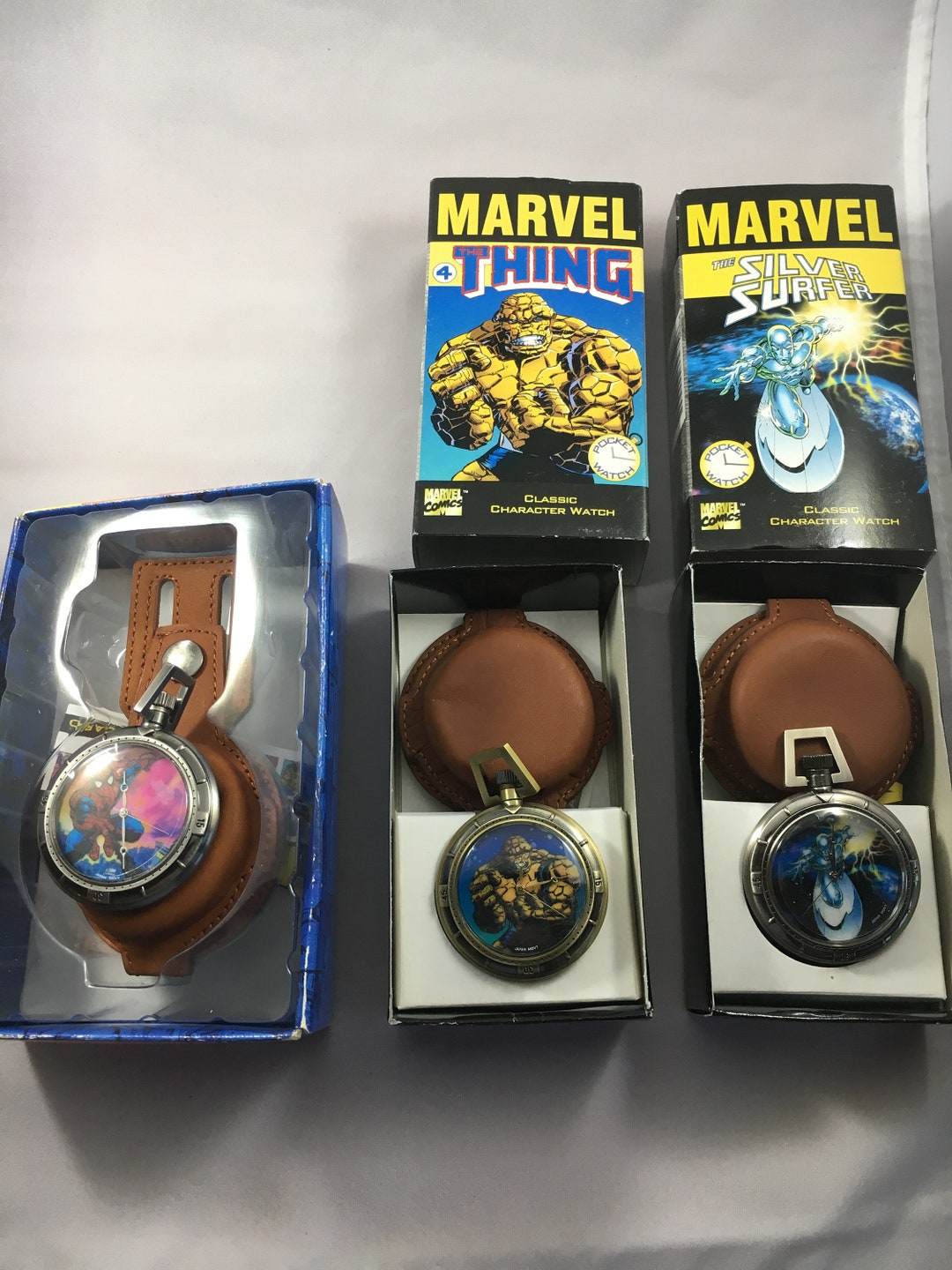 Artwatch Marvel Comics Spiderman the Thing or Silver Surfer Pocket ...