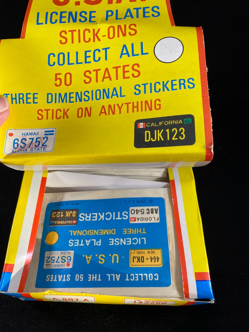 USA License Plates Stick-ons Counter Display Three Dimension - Etsy