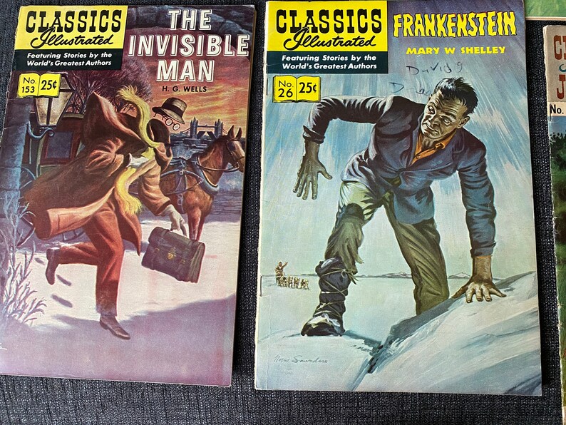 Classic Illustrated Lot of 9 Comics-frankenstein-invisible Man-kim ...