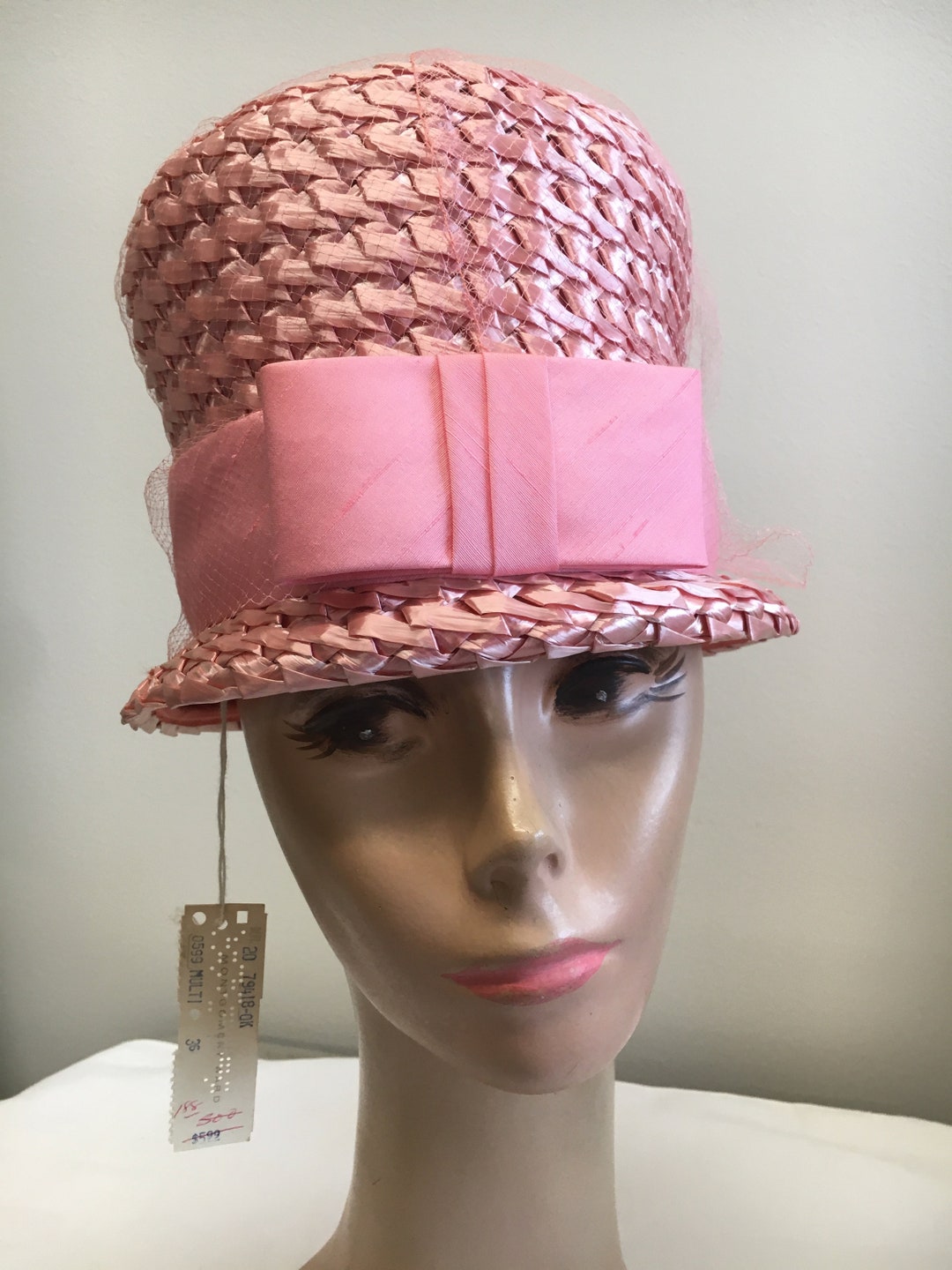 Pink Straw Designer Collection Flower Pot Hat - Etsy