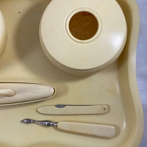 French Ivory Celluloid Pyralin Vanity Tray and Powder Boxes 6 Pieces - Etsy