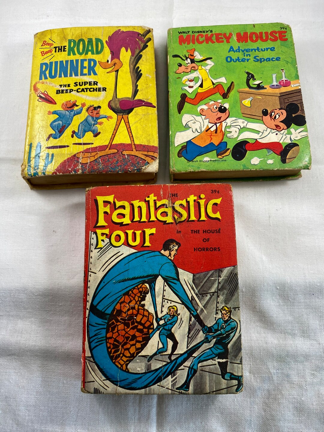 Fantastic Four Roadrunner Mickey Mouse 1968 Little Big Books Lot of 3 ...