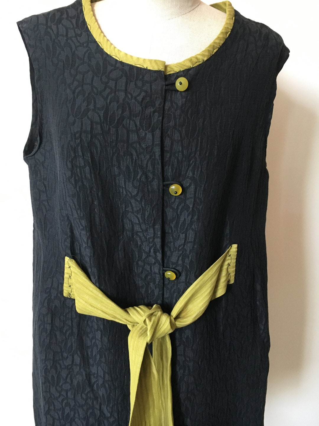 L. O"neil Designs Black and Green Artist Vest - Etsy UK