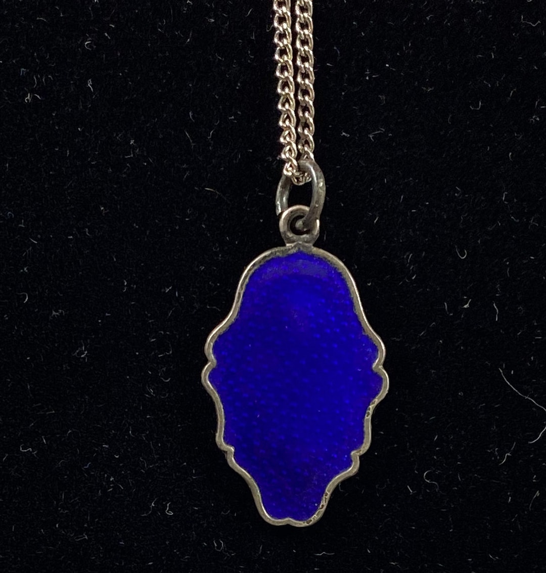 Meka Denmark Blue Enamel Pendant - Etsy