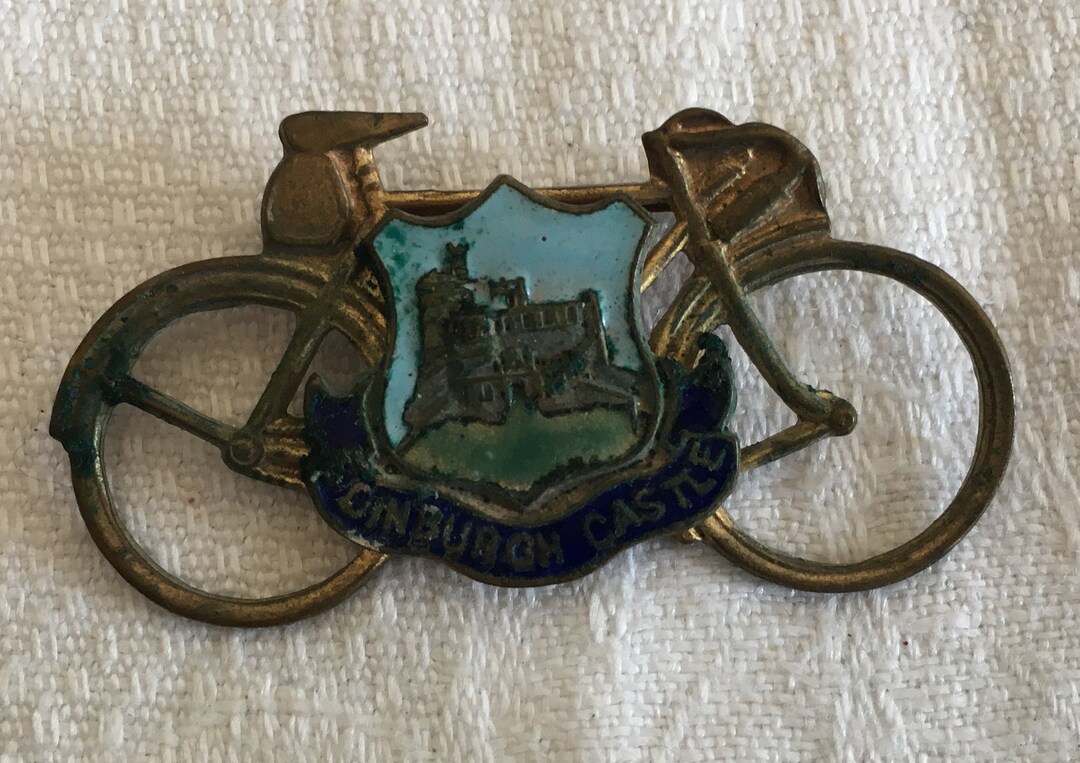 Antique Bicycle Brooch Souvenir Edinburgh Castle - Etsy