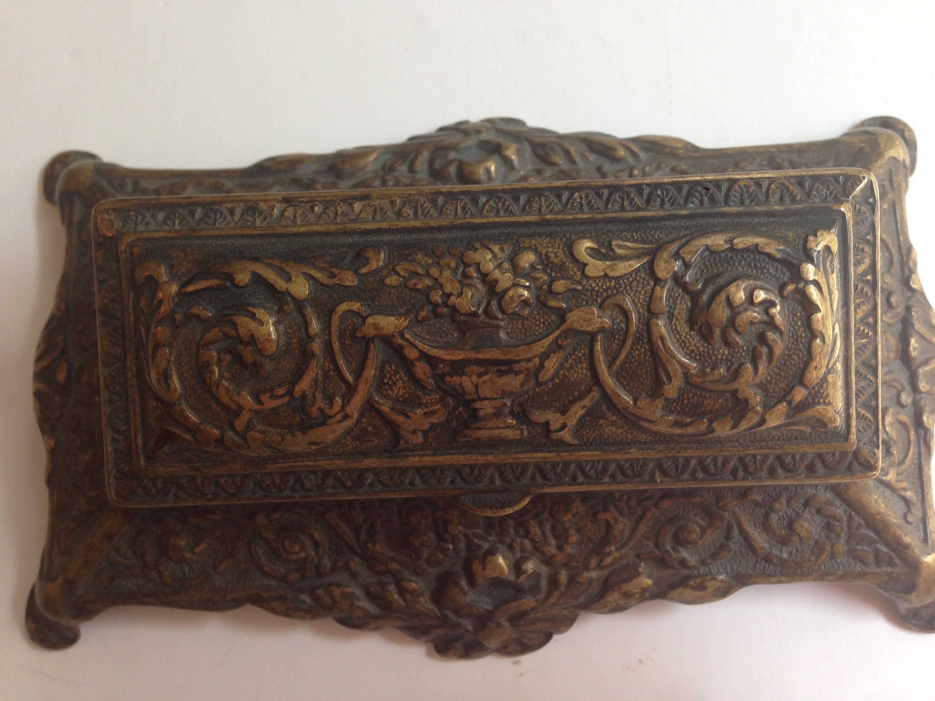 Bronze Art Nouveau Stamp Holder Box | Etsy