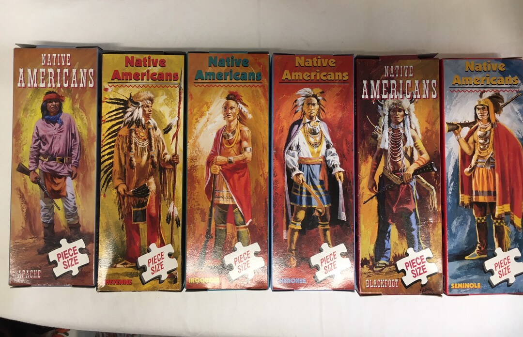 Native Americans 100 Piece Puzzles. Choice of 6 Styles ONE LEFT CROW - Etsy