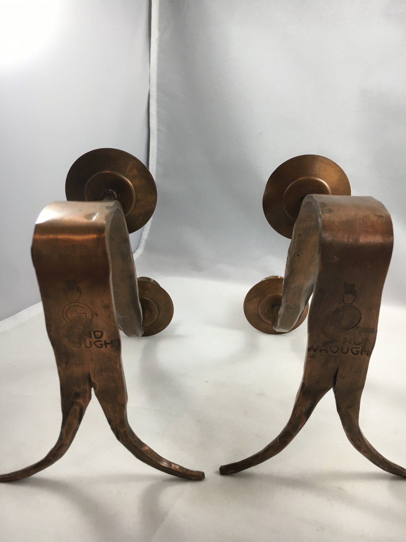 Erhard Glander Hand-wrought Copper Double Candleholders - Etsy
