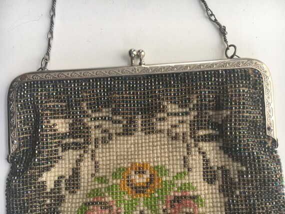 Beaded Victorian Floral Handbag - Gem