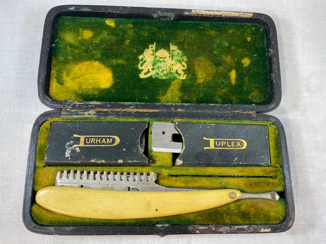 Durham Duplex Celluloid Stainless Steel Straight Razor in Original Box ...