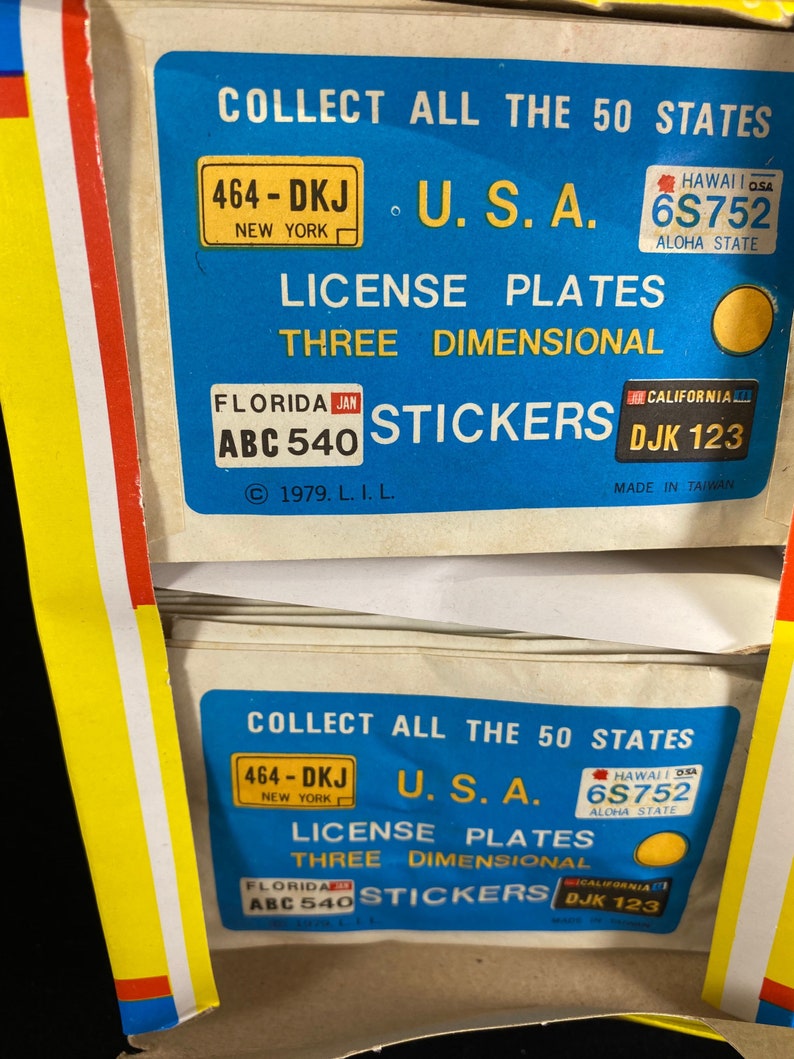 USA License Plates Stick-ons Counter Display Three Dimension | Etsy