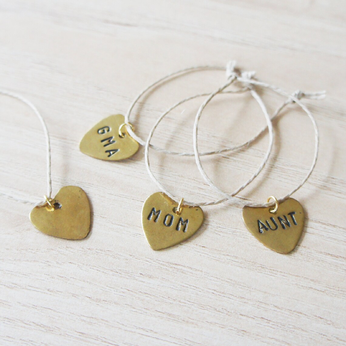 Heart Charms Gift Tags Present Tags Keychain Necklace - Etsy